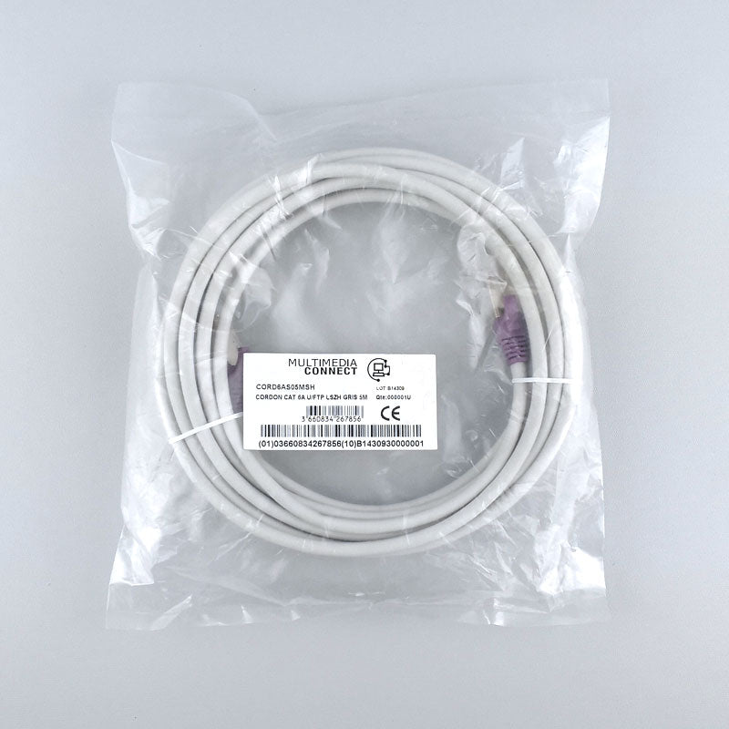 Cat6a Shielded (U/FTP) Ethernet Network Cable LSZH 5m Grey Patch Cord – Masstron